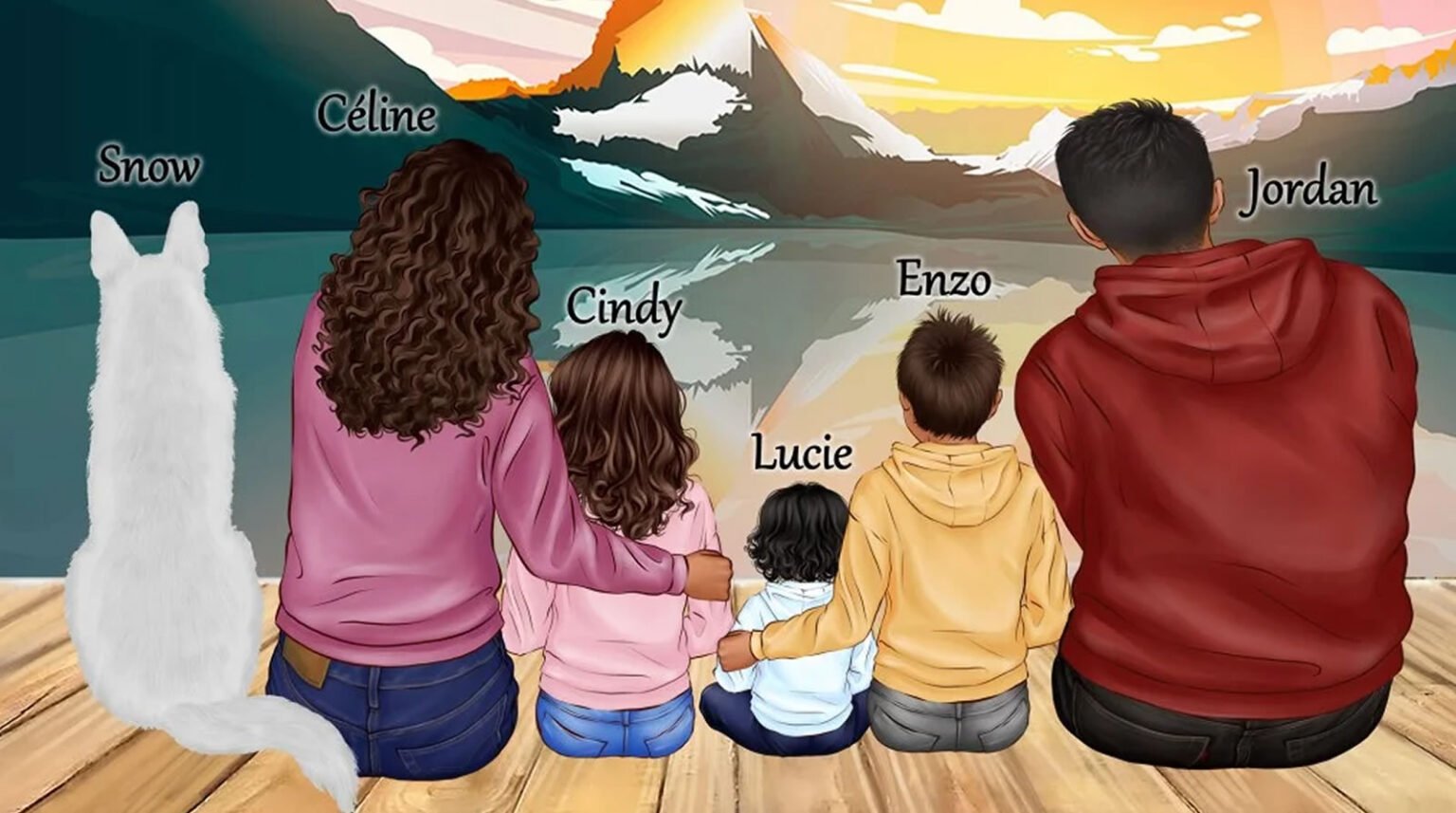 Portrait de Famille | 100% Personnalisé - Ma Famille Mon Bonheur